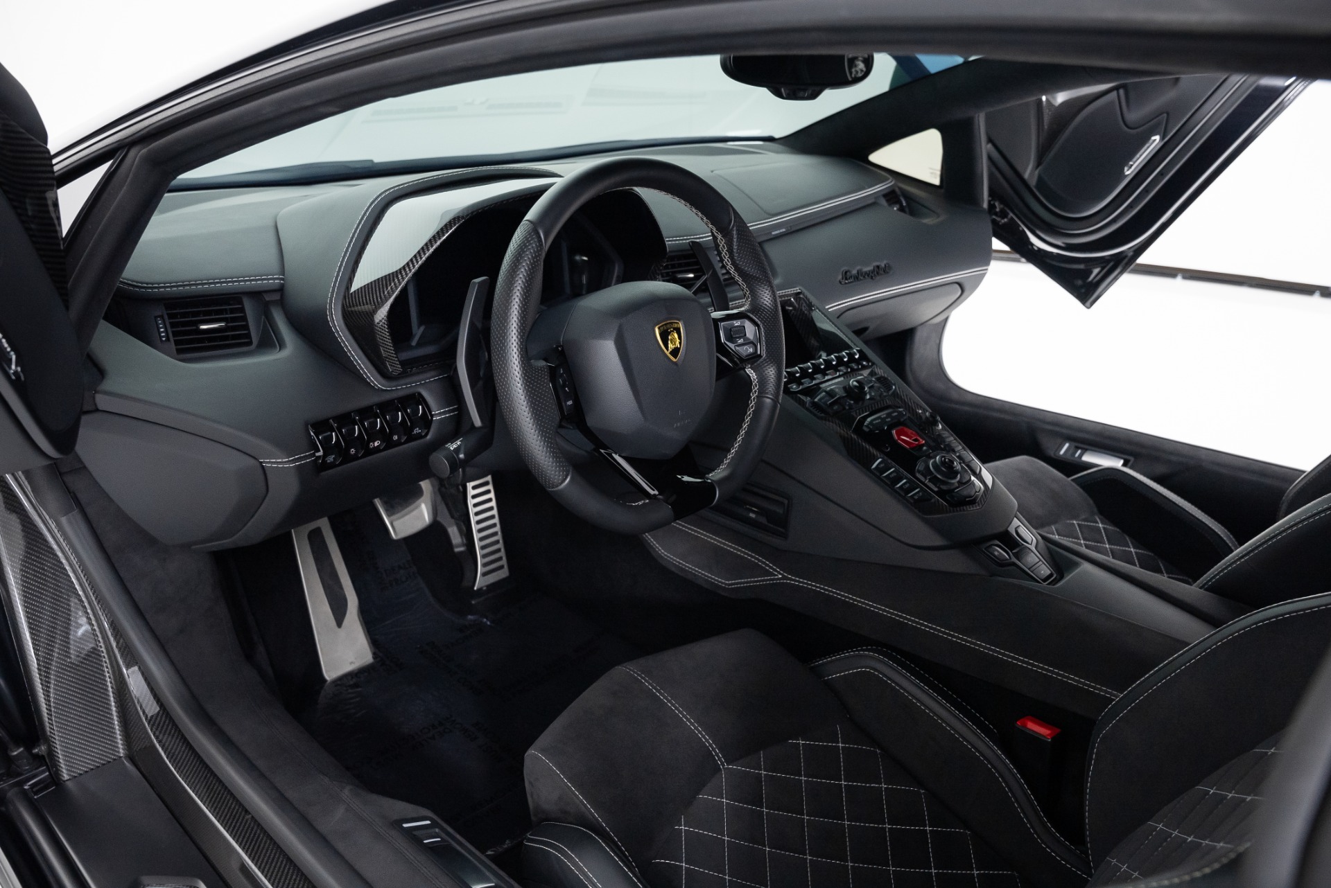 Black Lamborghini Aventador Interior