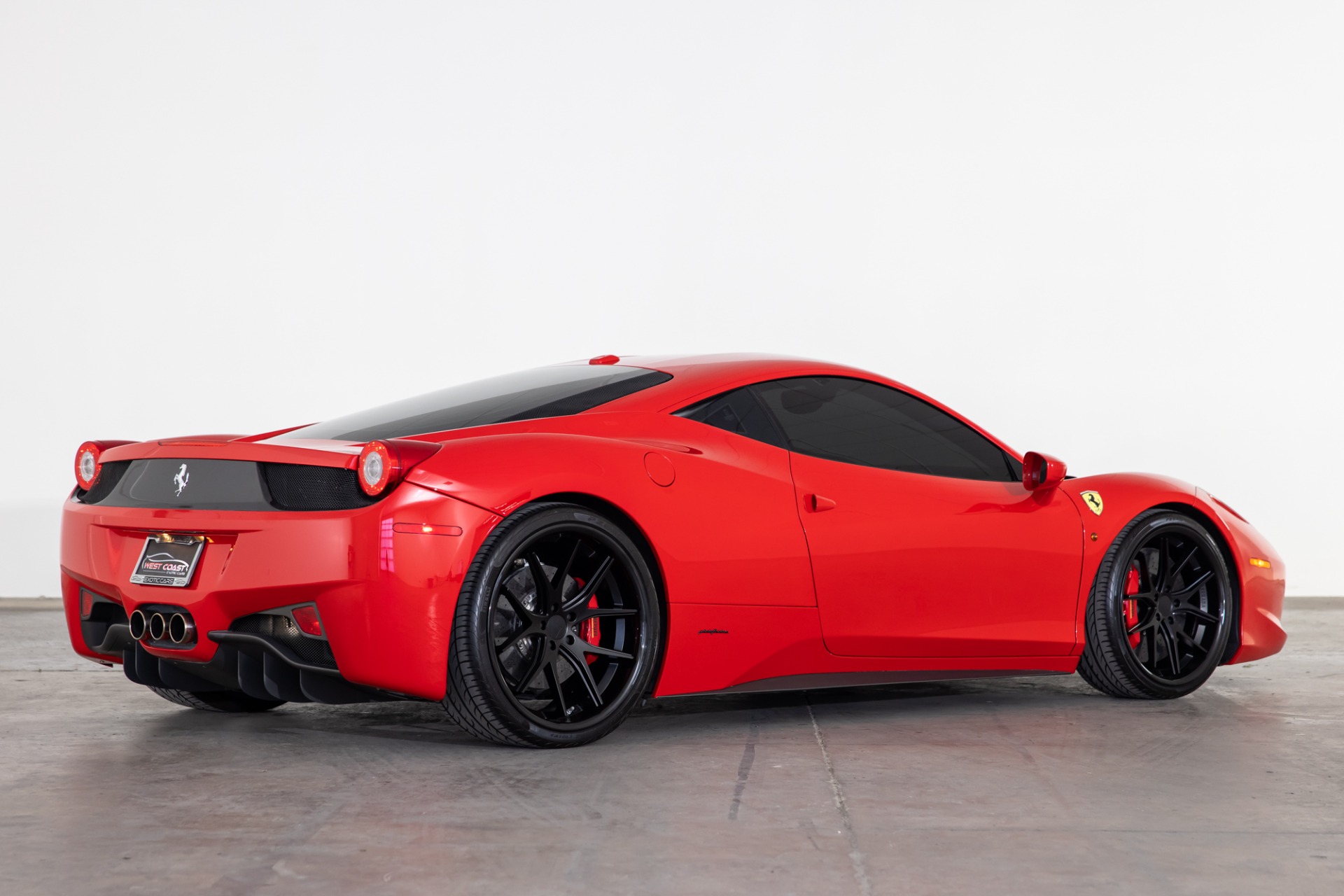 Red Ferrari 458 Italia With Black Rims