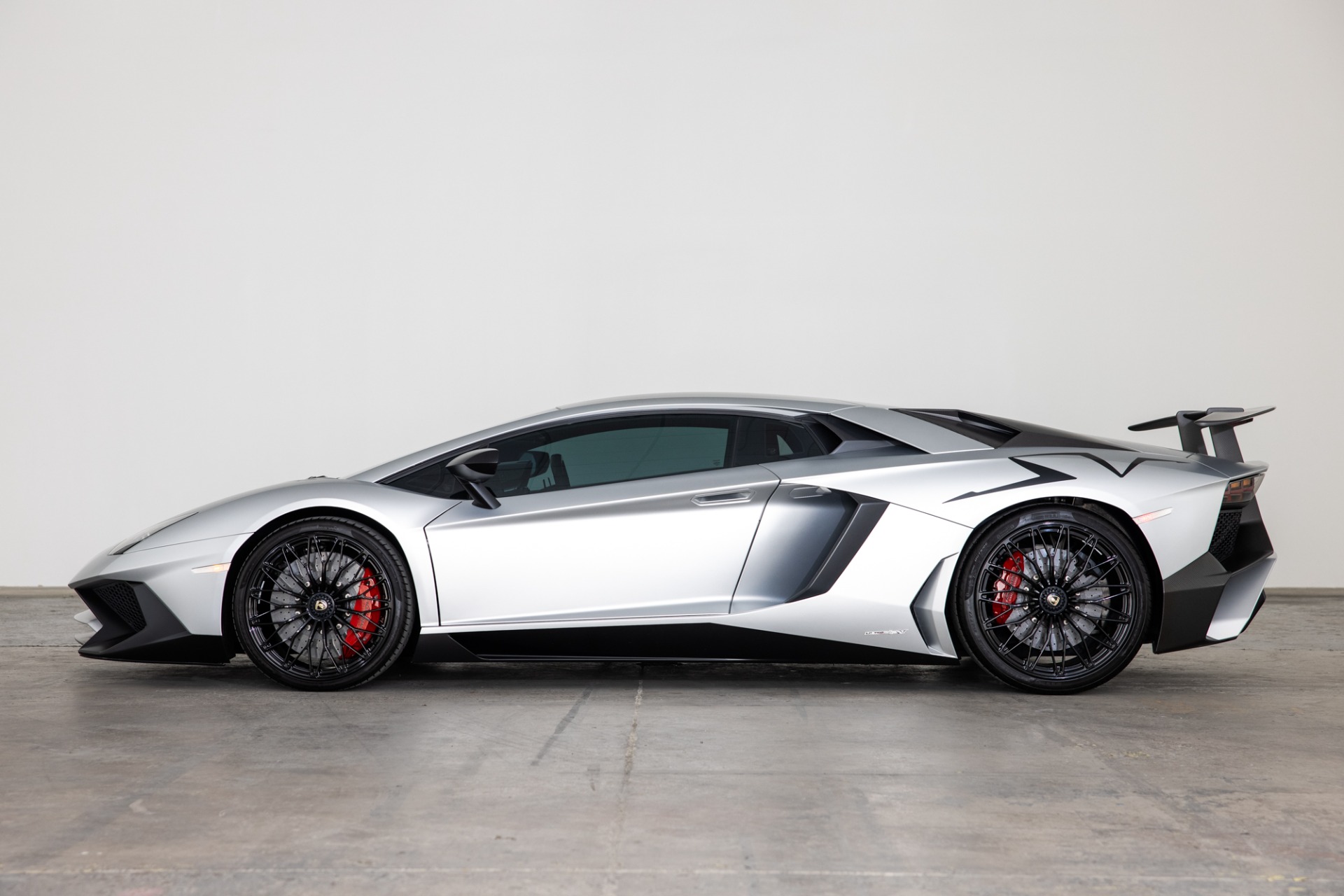 White Lamborghini Aventador Side View